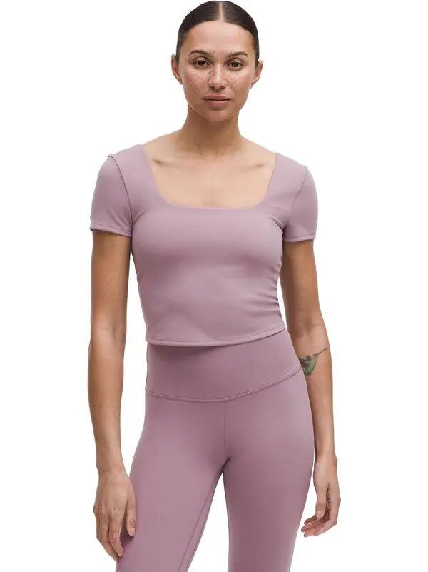 Lululemon Wunder Under Smoothcover Square-neck T-shirt - Lavender Lux