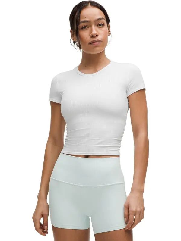 Lululemon Ribbed Back-twist Short-sleeve Shirt - White