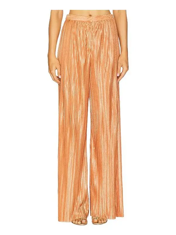 SABINA MUSAYEV Rainy Plisse Pants - Rust