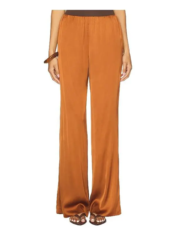 Good American Satin Pull-on Pants - Brown