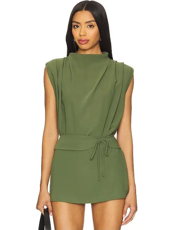 Amanda Uprichard Sleeveless Fabienne Top - Olive