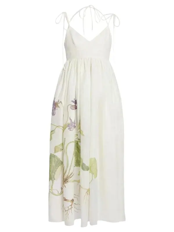Erdem Floral-print Midi Dress - White