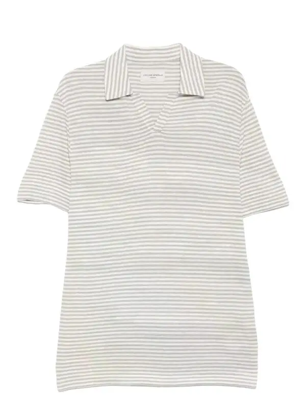 Officine Générale Short Sleeve Polo Shirt - Grey