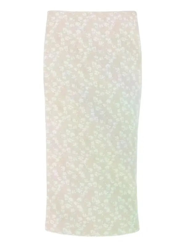 Fendi Bloom-jacquard Midi Skirt - Neutrals