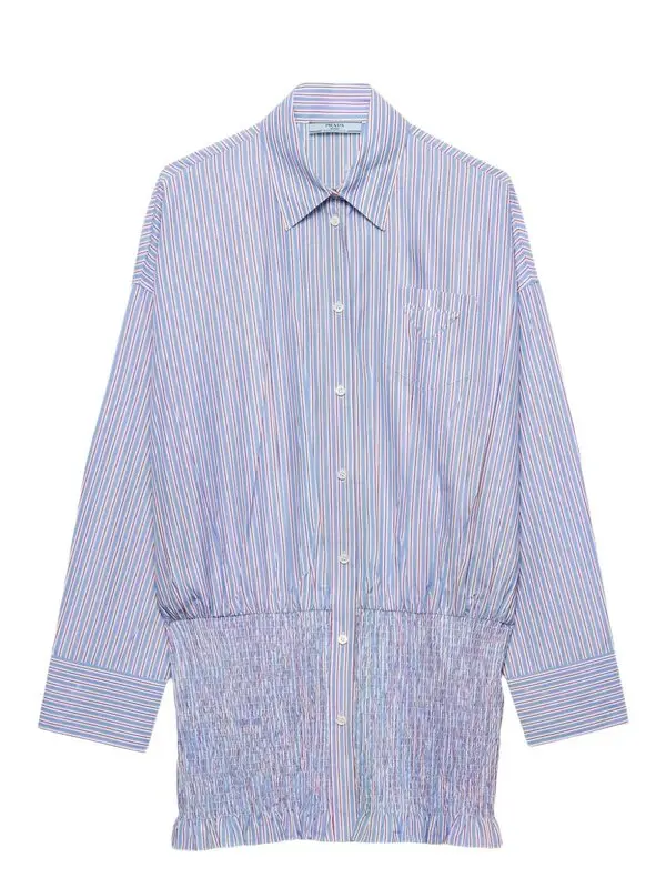 Prada Striped Cotton Shirt - Blue