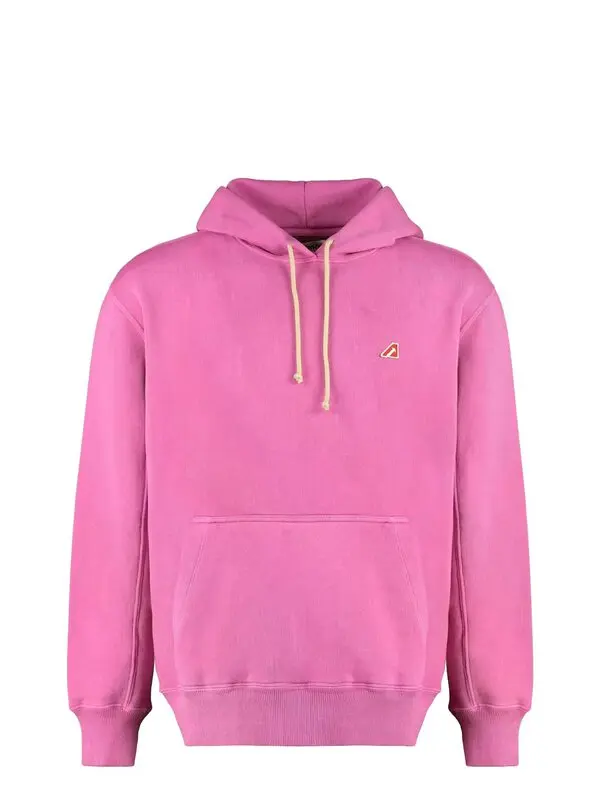 AUTRY Logo-appliqué Hoodie - Pink