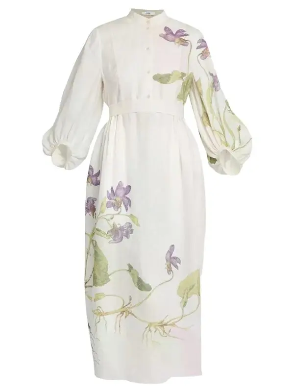 Erdem Floral-print Midi Dress - White