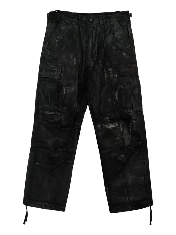 P.L.N. Cotton Cargo Trousers - Black