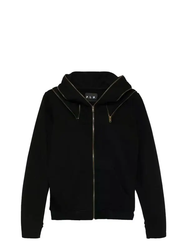 P.L.N. Long-sleeve Zip Hoodie - Black