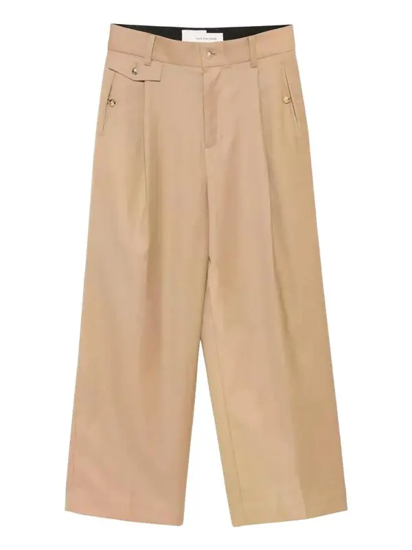 FENG CHEN WANG Slashed Wide-leg Trousers - Brown