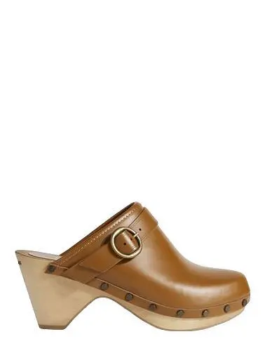 Isabel Marant Étoile Leather Clogs With Studs - Camel