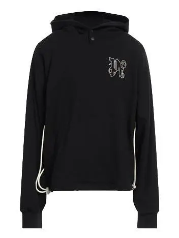 Palm Angels Hooded Sweatshirt With Embroidered Logo - Black