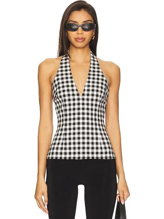 Majorelle Birdie Top - Black Gingham