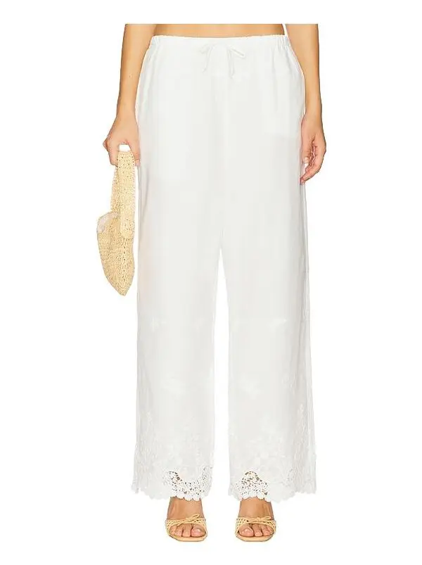 WeWoreWhat Tie Waist Pant - Ivory