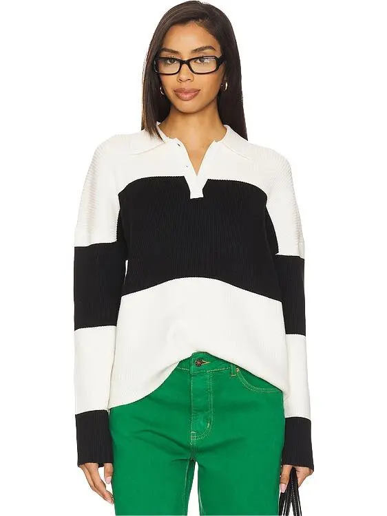 ALL THE WAYS Penlee Sweater - White & Black Stripe