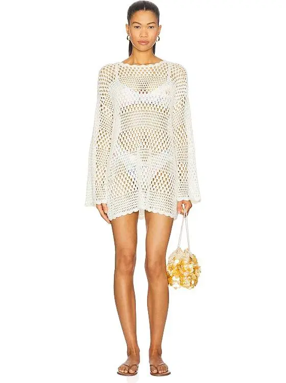 Show Me Your Mumu Paula Pullover Coverup - White Crochet