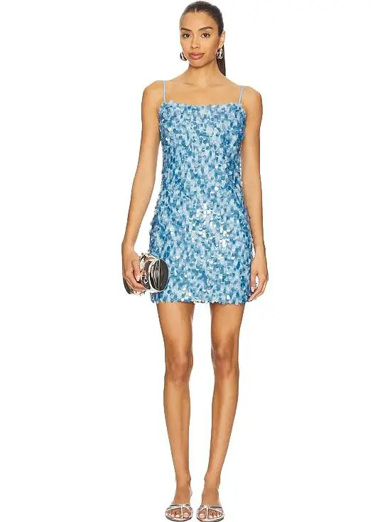 MILLY Colette Beaded Mini Dress - Blue Multi