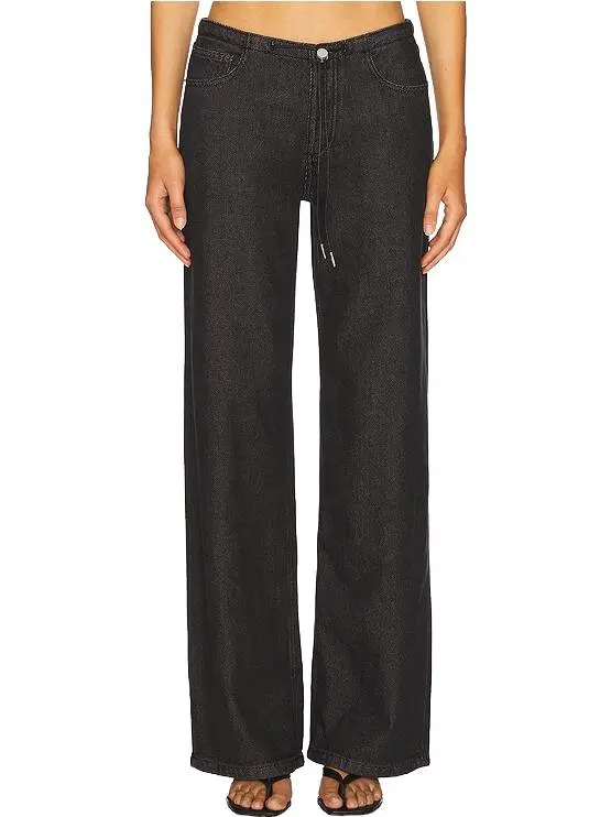 Still Here Cool Wide Leg Jeans - Washed Black