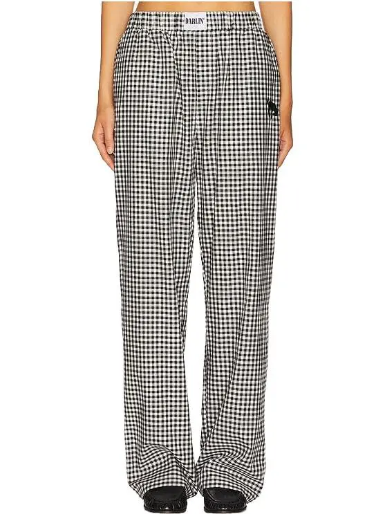 DARLIN Gingham Pant - Black