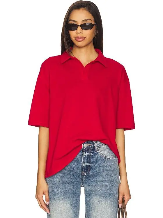 LOVERS AND FRIENDS Tara Polo Top - Cherry Red