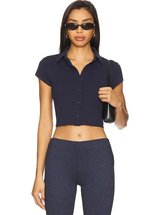 LOVERS AND FRIENDS Bailey Polo Top - Navy Blue
