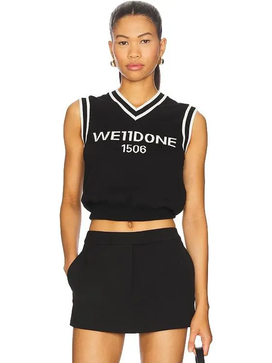 We11Done Basketball Knit Vest - Black