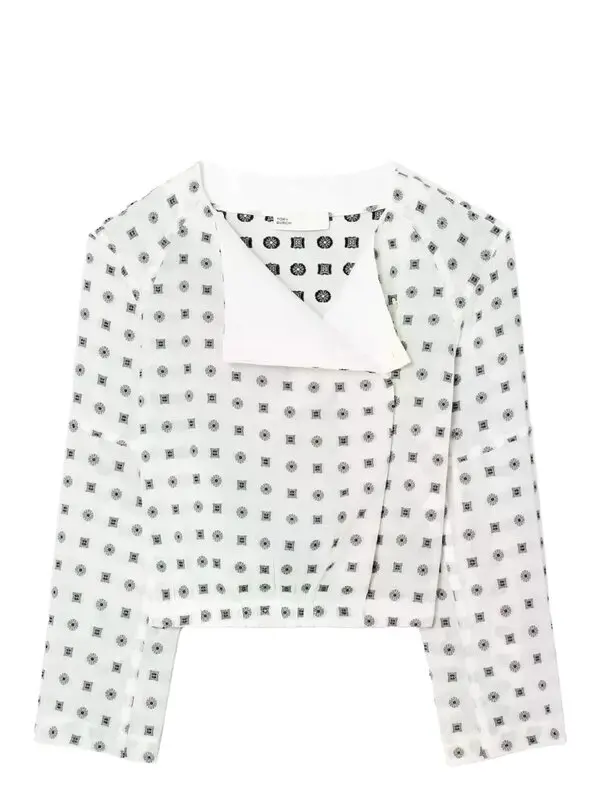 Tory Burch Polka-dot Wrap Top - White