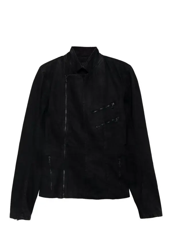 P.L.N. Denim Biker Jacket - Black