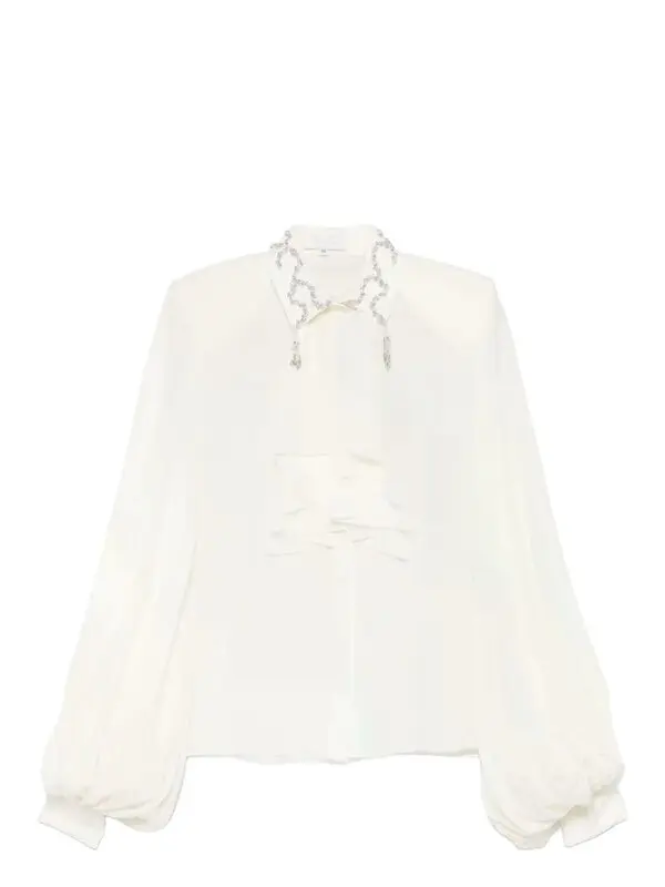 M.MARQUISE Shirt With Shoulder Pads - White