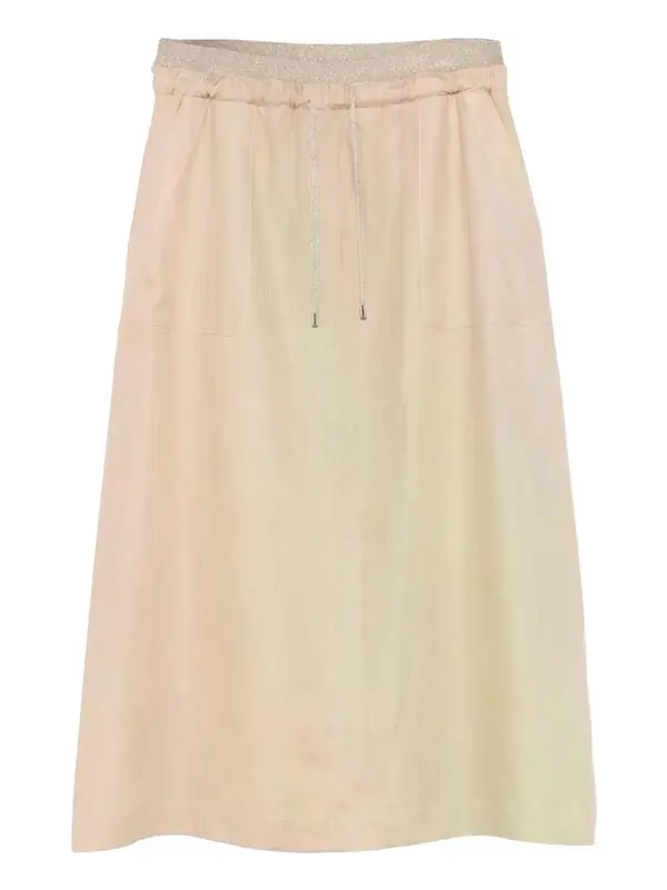 GRAN SASSO Linen Midi Skirt - Neutrals