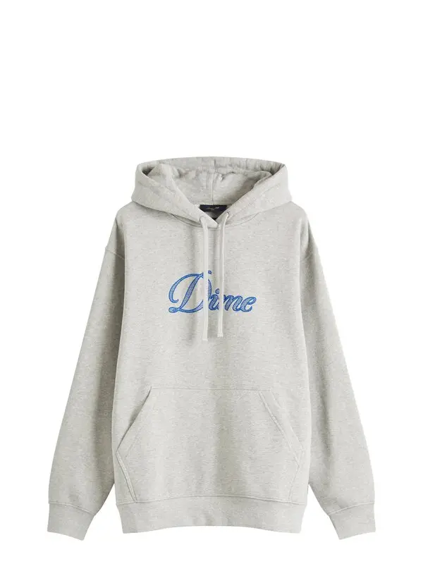 DIME Cursive Logo Hoodie - Heather Gray