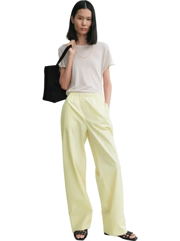 TOTEME Wide Leg Trousers - Straw