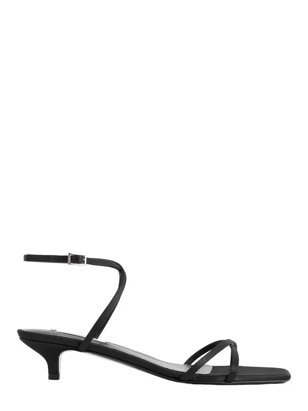 TOTEME Satin Crossover Sandals - Black
