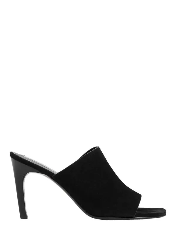 TOTEME Velour-leather Bandeau Mules - Black