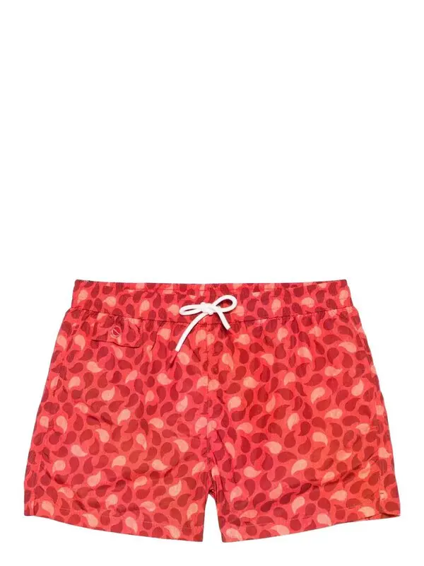 Kiton Printed Swim Shorts - Red