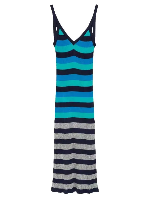 Sonia Rykiel Paris Striped Long Dress - Blue