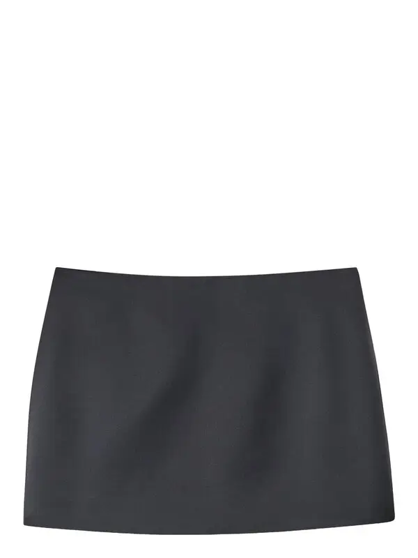 LISA YANG Mini Skirt In Heavy Silk Satin - Midnight
