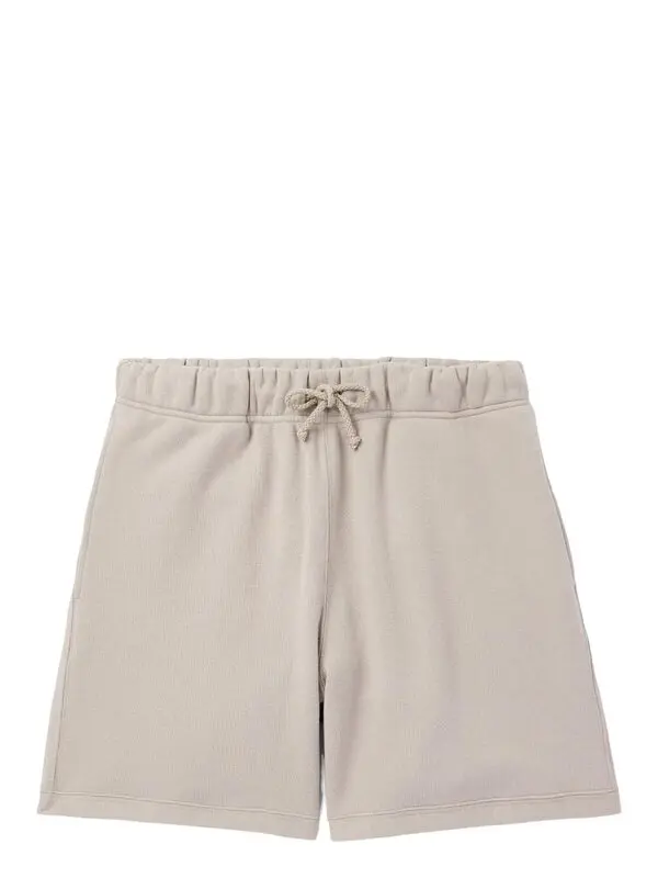 STOFFA Straight-leg Cotton-terry Drawstring Shorts - Brown
