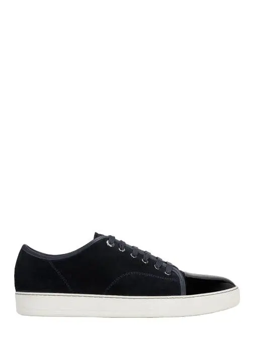 LANVIN Dbb1 Suede And Patent Leather Sneakers - Navy Blue