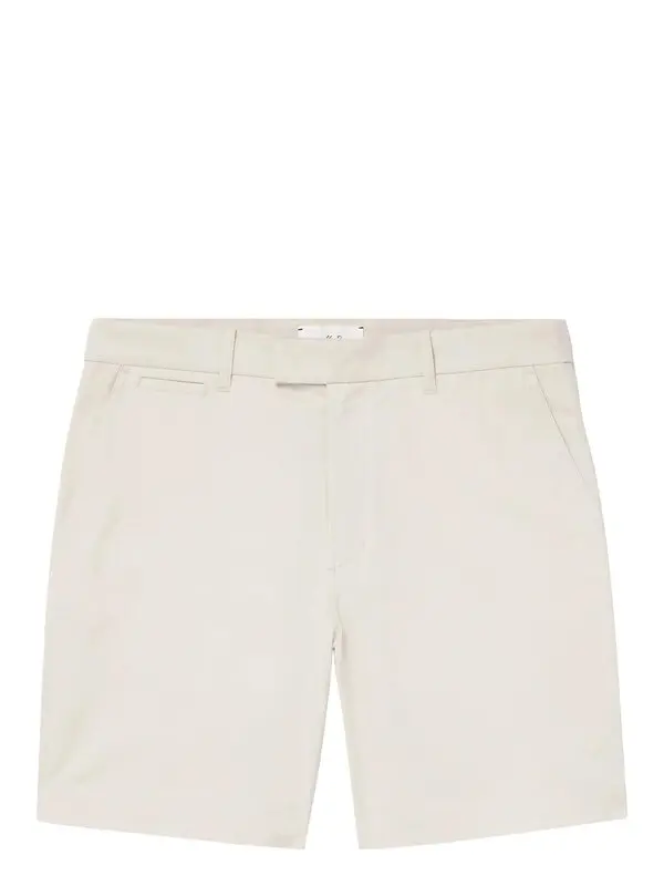 Mr P. Straight-leg Stretch Recycled Cotton-blend Twill Golf Shorts - Neutrals