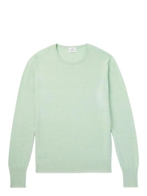 Kingsman Slim-fit Cashmere And Linen-blend Sweater - Green