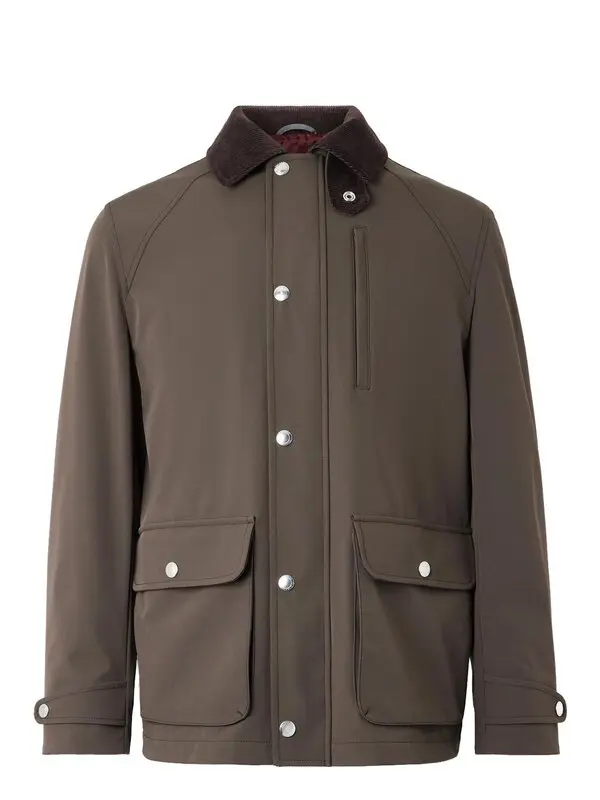 Brunello Cucinelli Corduroy-trimmed Shell Field Jacket - Brown