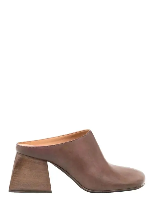 UMA WANG 70mm Stone Mules - Brown