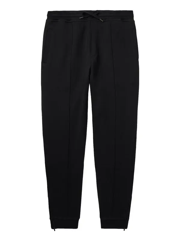 Brunello Cucinelli Tapered Cotton-blend Jersey Sweatpants - Black