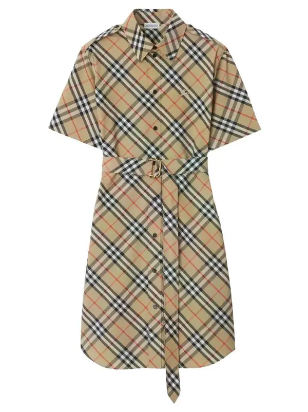 Burberry Cotton Shirt Dress - Neutrals