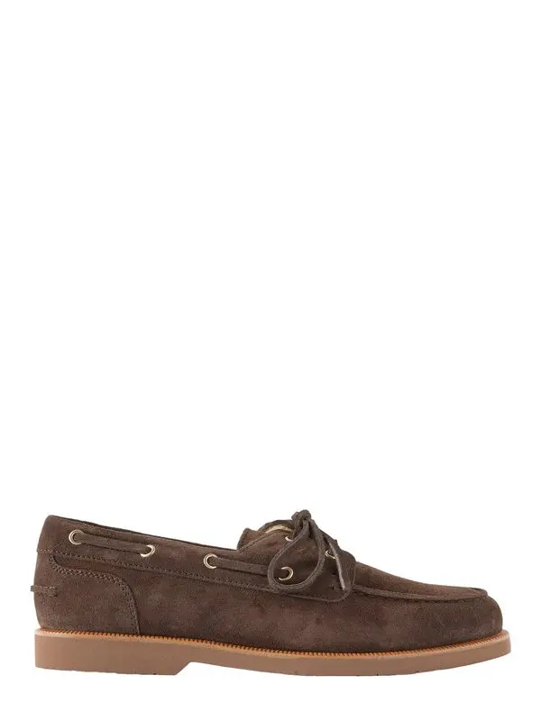 Brunello Cucinelli Suede Boat Shoes - Brown