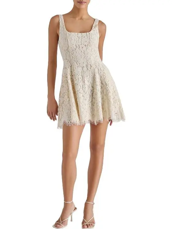 Steve Madden Knightley Lace Mini Dress - Marshmallow