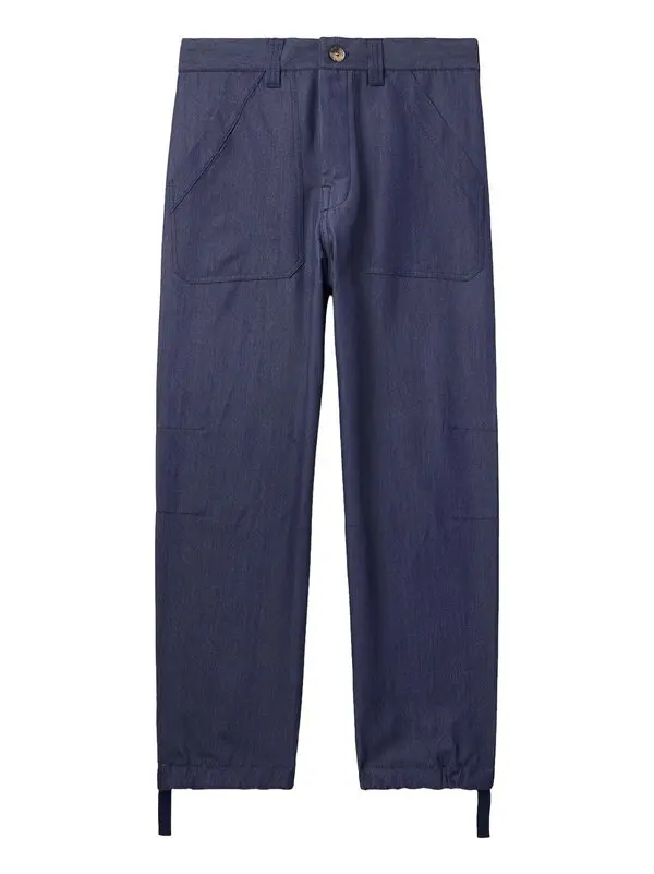 Brunello Cucinelli Straight-leg Virgin Wool-blend Trousers - Blue