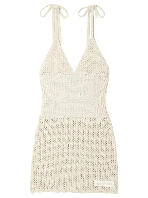 Attico Crocheted Mini Dress - Off-white