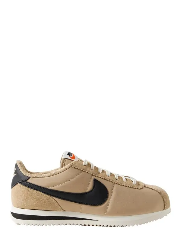 Nike Cortez Leather And Suede-trimmed Shell Sneakers - Neutrals